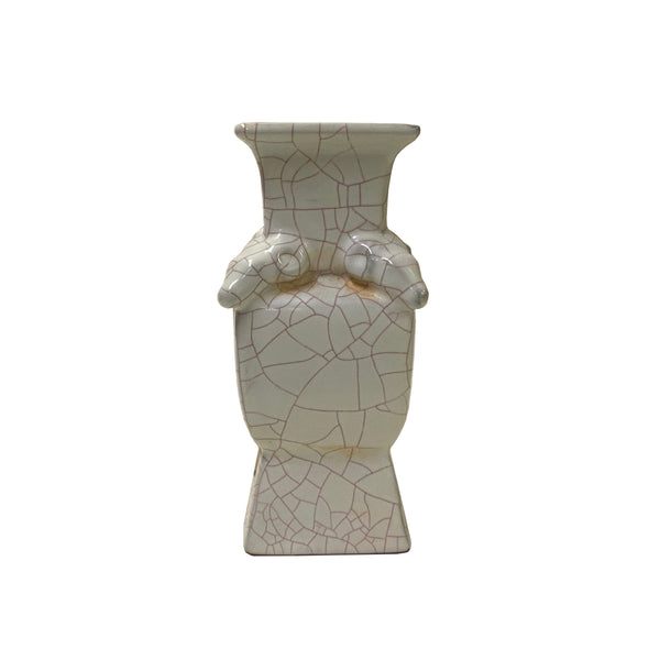 Chinese Ceramic Crackle Pattern Ram Off White Guan Ware Vase ws3365S ...