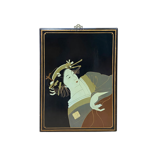Vintage Wood Asian Japanese Lady Lacquer Wall Painting Art ws3410S ...