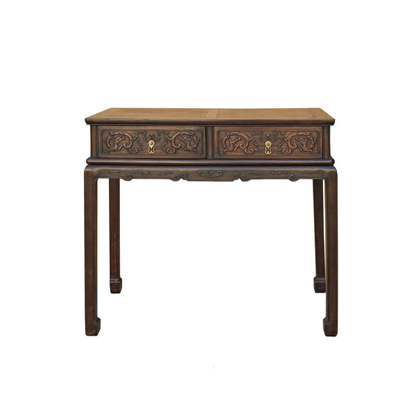 Chinese Brown Relief Dragon Drawers Altar Foyer Side Console Table ws3 ...