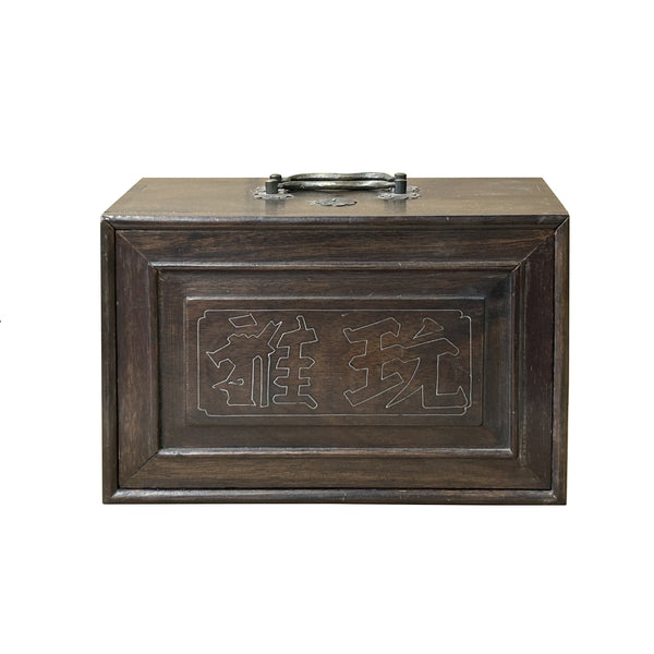Chinese Mahjong Tiles Set w Characters Inlay Drawers Box Chest ws3942S ...