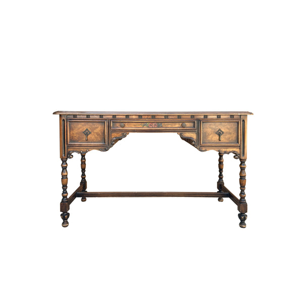 Vintage Western Revival Drawers Turned Decorative Legs Desk ws4082S ...