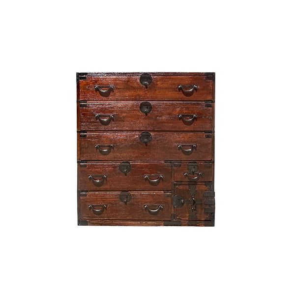 Vintage Japanese Style Yonezawa ishô’dansu Black Hardware 6 Drawers Ca ...