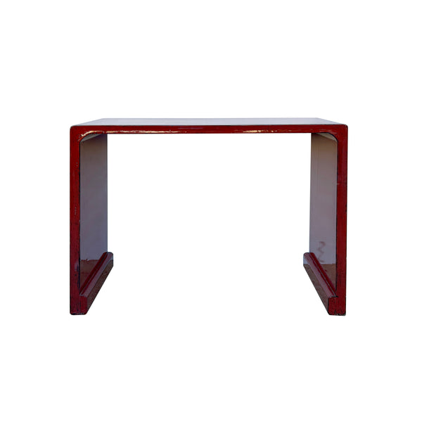 Gloss Brick Blood Red Lacquer Rectangular Console Foyer Side Table ws4 ...