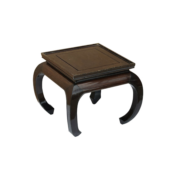 Oriental Chinese Brown Curve Leg Square Side Table Display Stand ws381 ...