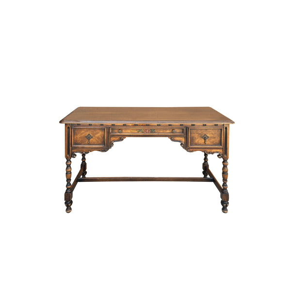 Vintage Western Revival Drawers Turned Decorative Legs Desk ws4082S ...