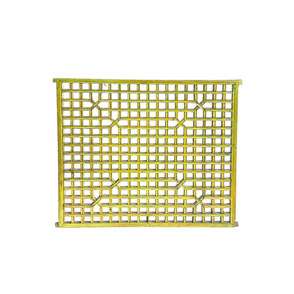 Vintage Restored Oriental Mustard Yellow Geometric Wood Wall Panel ws4 ...