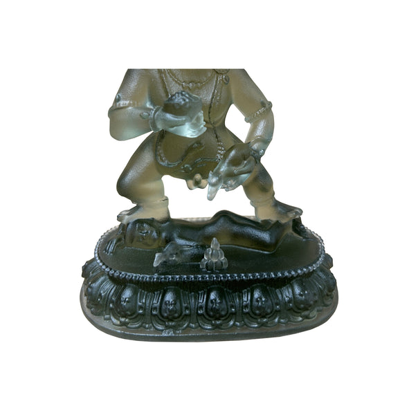 4" Gray Crystal Glass Tibetan Fortune Single Deity Zambala Figure GB06 ...