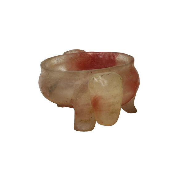 Pink Red Crystal Color Stone Powder Resin Tri-Leg Ding Shape Container ...