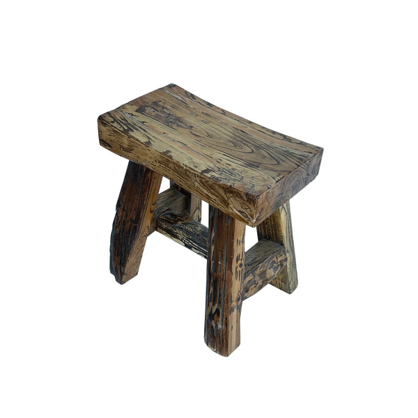 Rustic Raw Rough Wood Grain Rectangle Slim Stool Bench Side Table JK32 ...