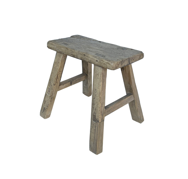 Rustic Raw Rough Wood Grain Rectangle Slim Stool Bench Side Table JK33 ...
