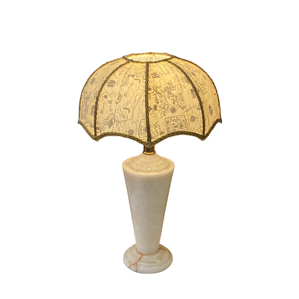 Natural White Cream Marble Stone Round Base Table Lamp ws3285S – Golden ...