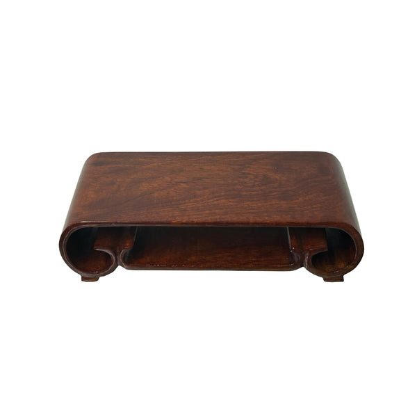 7" Oriental Brown Rectangular Scroll Legs Wood Stand Riser Easel st108 ...