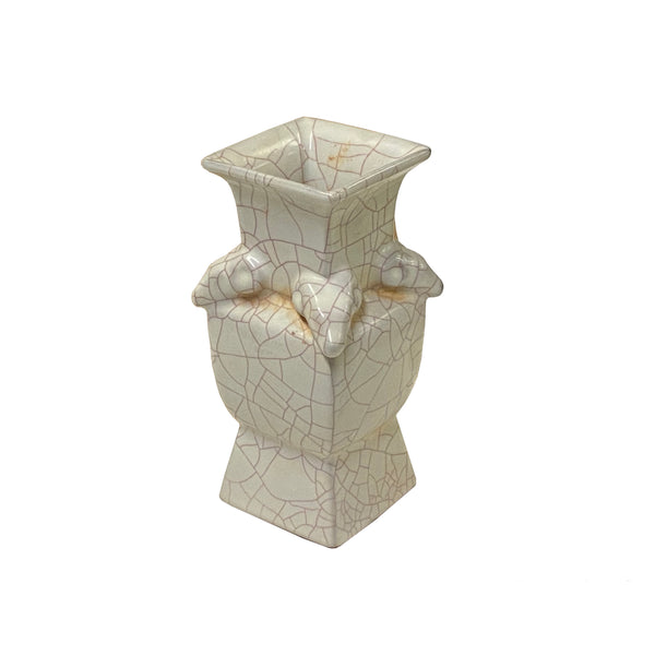 Chinese Ceramic Crackle Pattern Ram Off White Guan Ware Vase ws3365S ...