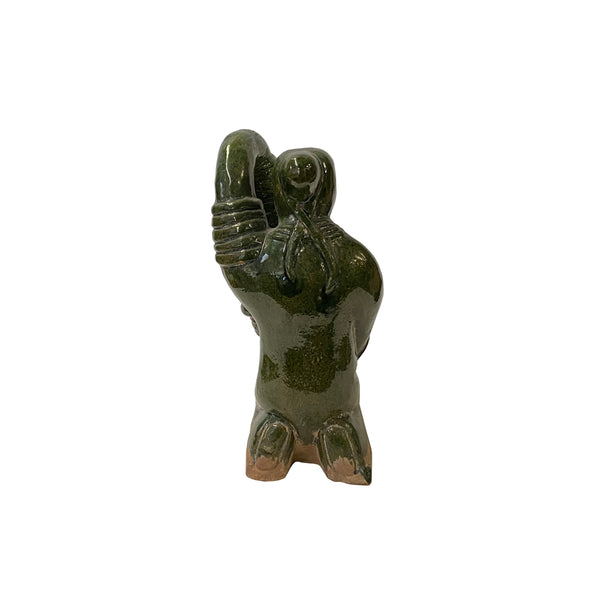 Vintage Oriental Ceramic Green Man Hold Lamp Shape Display Figure ws34 ...