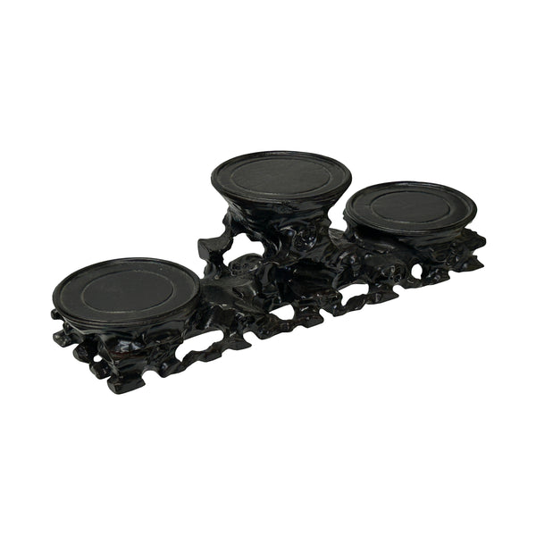 3.25" Dark Brown Wood Carving Step Shape Table Top Stand Riser ws4002S ...