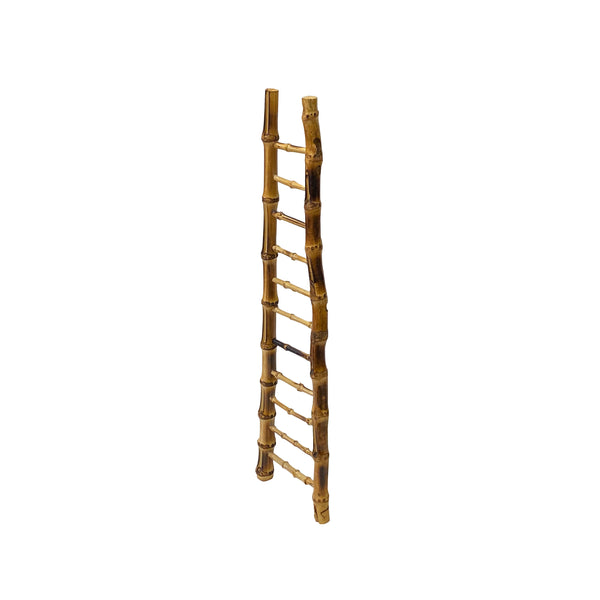 Chinese Wood Crafted Bamboo Like Ladder Shape Miniature Display Art ws ...