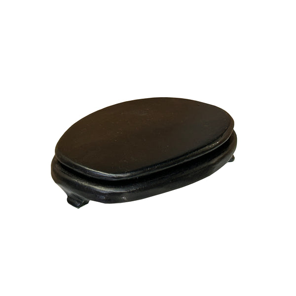 4.25" Black Wood Uneven Oval Shape Display Stand Riser Easel ws4104S ...