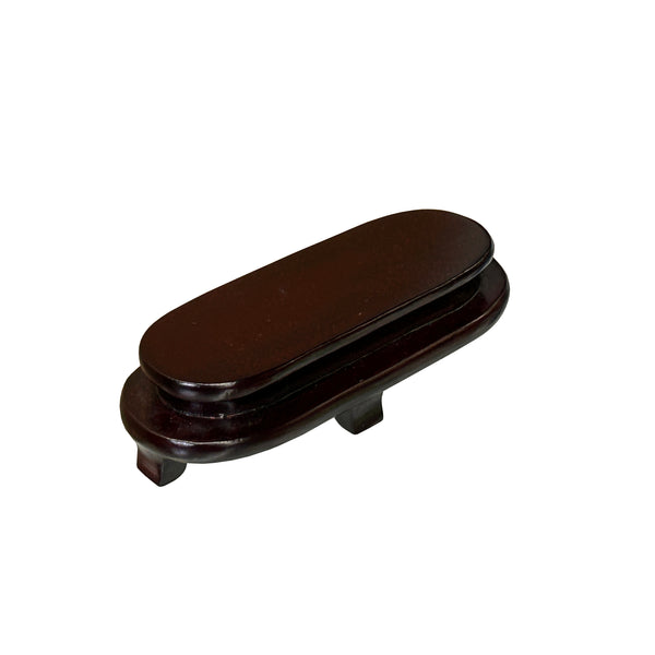 5.25" Dark Reddish Brown Wood Oval Shape Display Stand Riser Easel ws4 ...