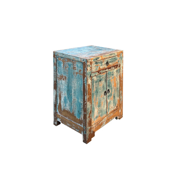 Distressed Turquoise Aqua Blue Small Cabinet End Table Nightstand ws43 ...