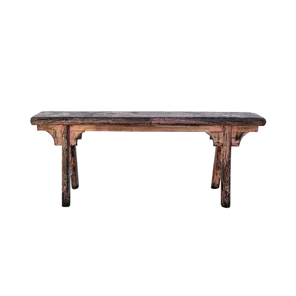 Distressed Rustic Pink Village Slim Narrow Wood Bench ws4542S – Golden ...