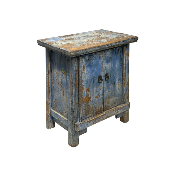 16.25" Distressed Bright Blue 2 Doors End Table Nightstand Chest ws460 ...