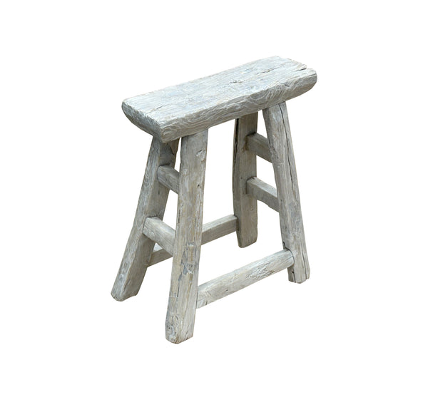 Rustic Raw Rough Wood Grain Rectangle Slim Stool Bench Side Table ws46 ...