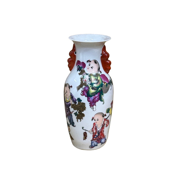 Chinese White Porcelain Colorful Children Graphic Vase Display ws4893S ...