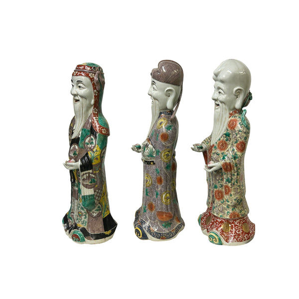Chinese Canton Color Mixed Feng Shui Fok, Lok, Sau Figure Set ws4915S ...