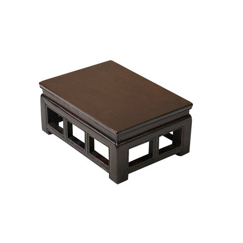 7" Oriental Brown Rectangular Bold Wood Display Stand Riser ST1015S ...