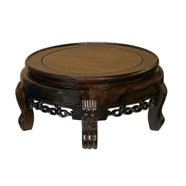 5.75 " Display Top Solid Wood Round Shape Stand Easel With Silver Line ...