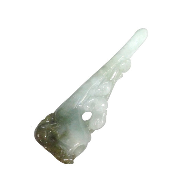 Unique Traditional Chinese Carved Natural Green Jade Pipe With Dragon ...