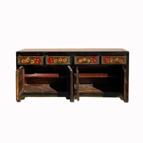 Handmade Vintage Chinese Sideboard – Lotus Pond Koi Fish Painted Sideb ...