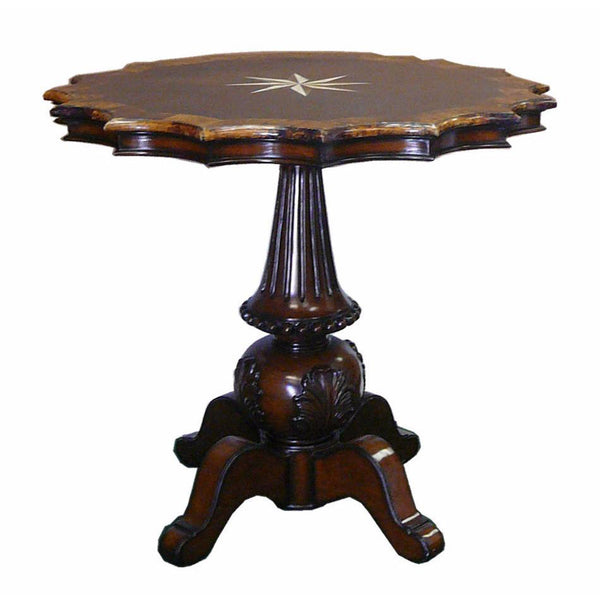 Handmade Vintage Old Shanghai Star-Shaped Pedestal Table with Marble I ...