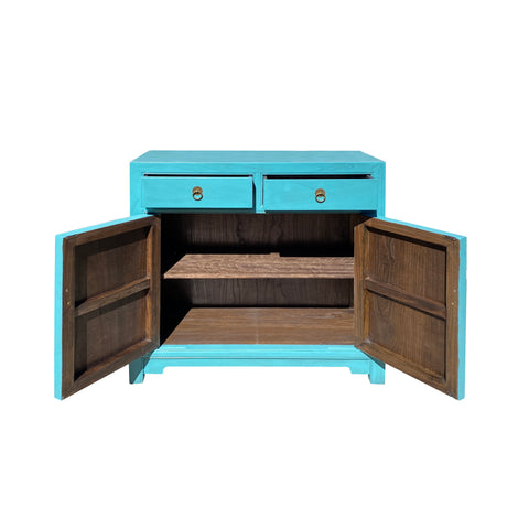 Handcrafted Solid Wood Mid-Height Cabinet – Chinese Moon Face Style ...