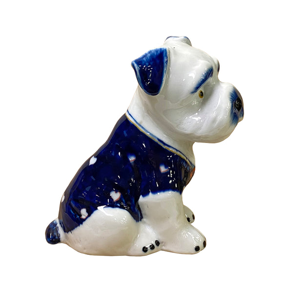 White Blue Color Glaze Ceramic Puppy Dog Deco Figure ws2743S – Golden ...