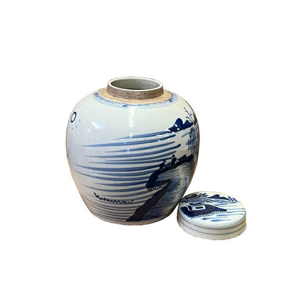 Oriental Hand-paint Scenery Blue White Porcelain Ginger Jar ws2541S ...