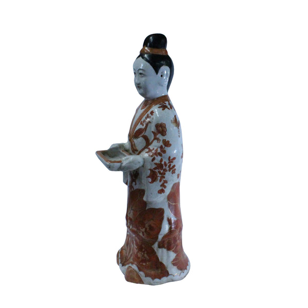 Oriental Vintage Ceramic Standing Lady Holding Dish Figure cs5221S ...
