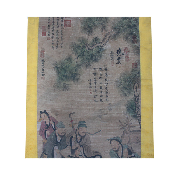 Chinese People Color Ink Scroll Painting Museum Quality Wall Art cs564 ...