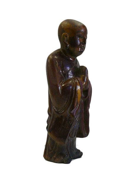Vintage Chinese Wood Brown Golden Monk Figure cs690-4S – Golden Lotus ...
