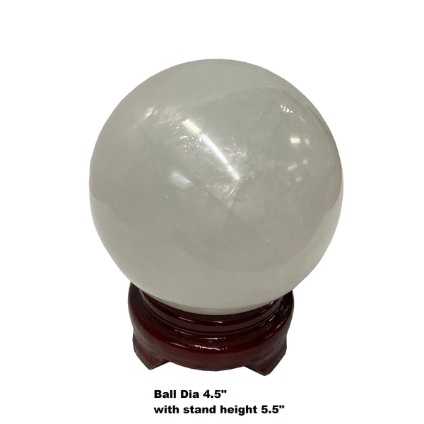 Oriental White Stone Carved Round Ball Display Art ws1193S – Golden ...